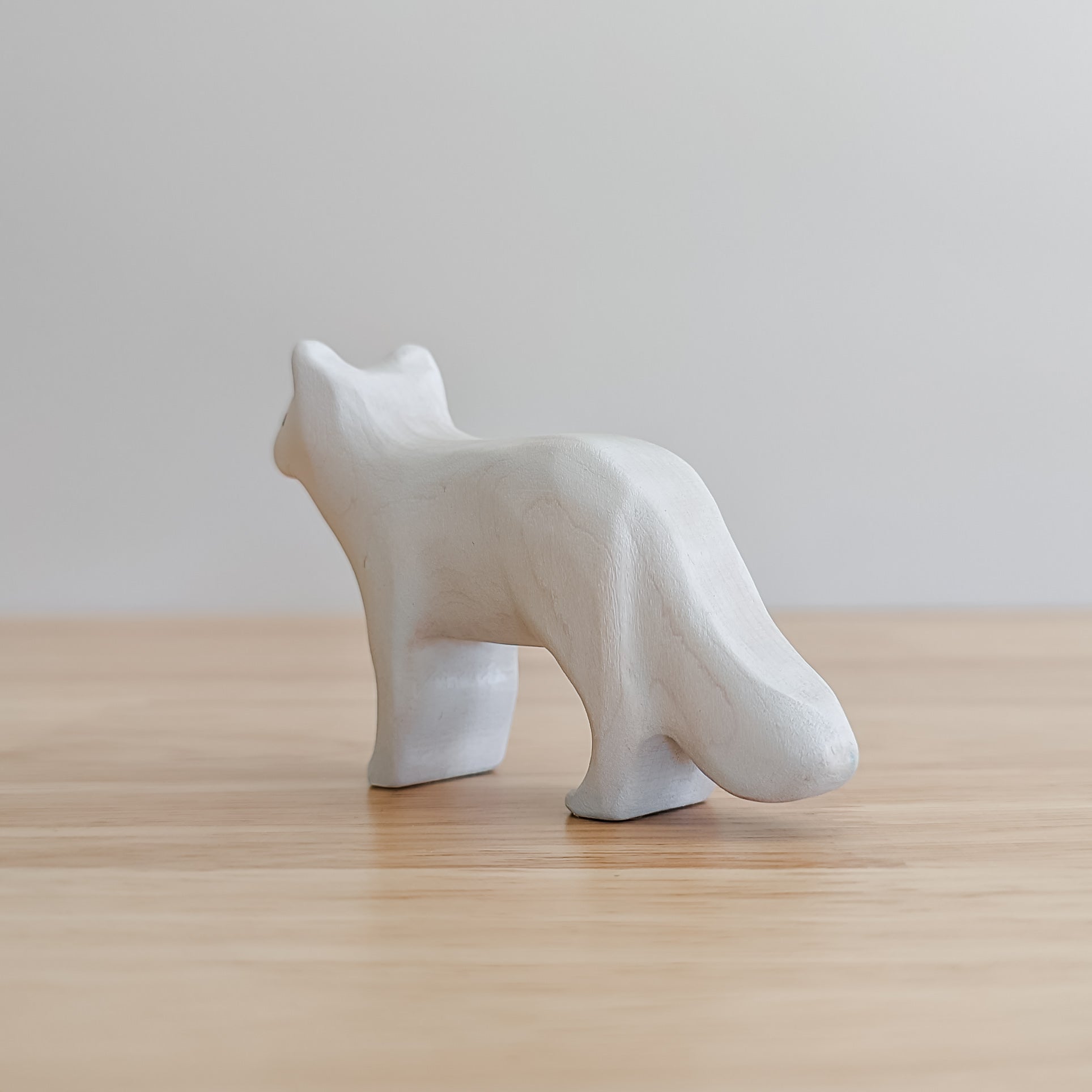 Arctic Fox Wooden Toy – NOM Handcrafted